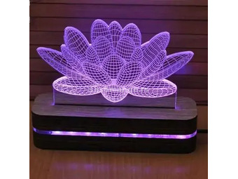 3D dekorativna lampa B006 toplo bela BLACK CUT