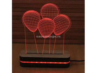 3D dekorativna lampa B001 ljubičasta BLACK CUT