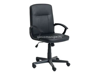 Kancelarijska stolica od veštačke kože sa pojačanim naslonom i sedištem crna