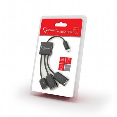 Gembird MicroUSB čvorište za telefone 2 x USB 2.0 + 1 x MicroUSB(ženski) za punjenje | UHB-OTG-02