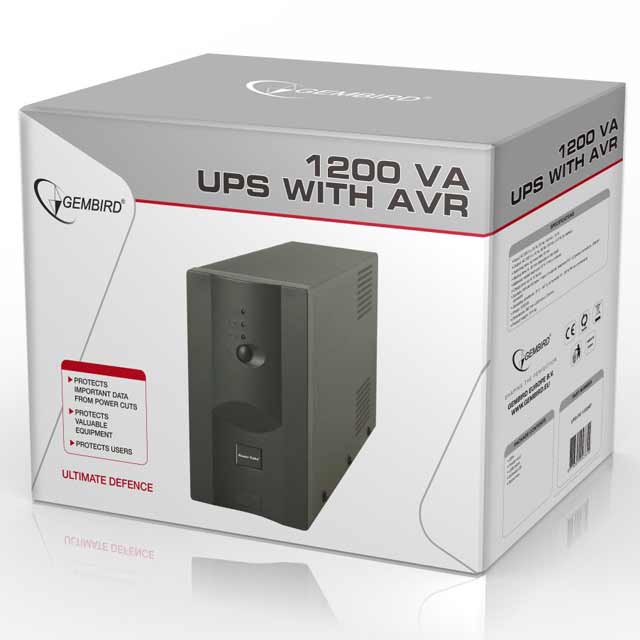 Gembird 1200VA UPS (720 W), AVR, USB interface | UPS-PC-1202AP