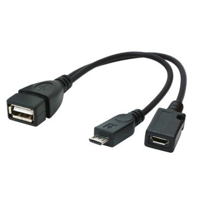 Gembird Kabl USB-A + USB-B OTG na Micro-B | A-OTG-AFBM-04
