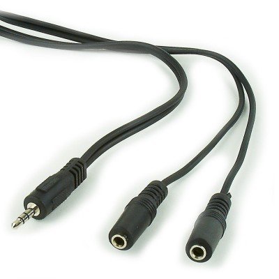 Gembird 3.5 mm audio splitter cable, 5 m / Single 3.5 mm stereo plug to double 3.5 mm stereo sockets | CCA-415