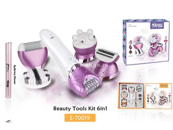 Punjivi ženski epilator sa nastavcima za čišćenje lica E-70019