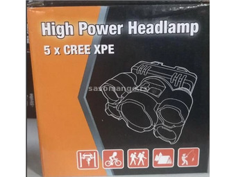 Radna LED lampa za glavu 5 x CREE XPE