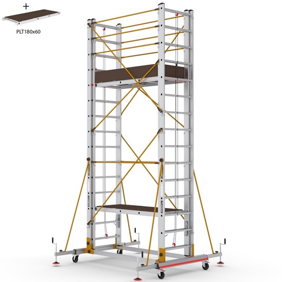 Aluminijumska pokretna skela s008 XLNPR, visina gaz.6,05m/radna v. 7.85m (60x155cm)