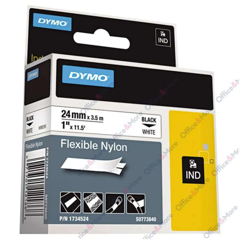 DYMO TRAKE 24mm x 3.5M CRNO NA BELO RHINO-Ind Flex