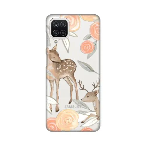 Silikonska futrola - maska print Skin za Samsung A125F Galaxy A12 Flower Deer