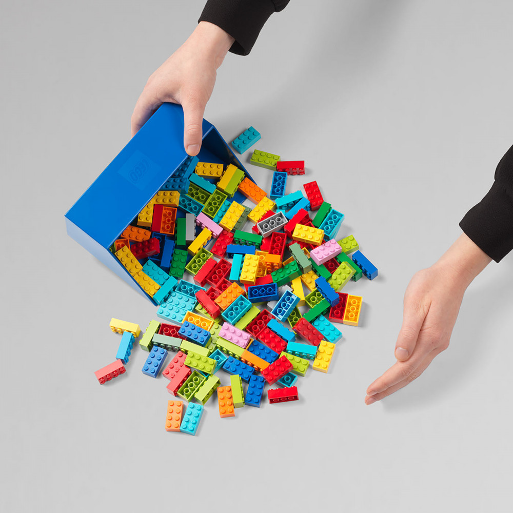 LEGO skupljač kockica, dvodelni set, plava i crvena