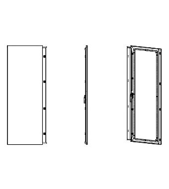 Metalna vrata,leva, za ormane sa dvoja vrata V=2000 Š=600 mm