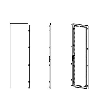 Metalna vrata,leva,za ormane sa dvoja vrata V=2000 Š=400mm