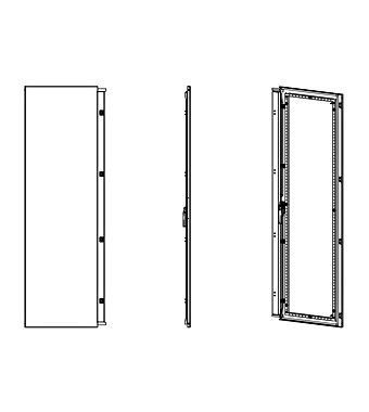 Metalna vrata,leva,za ormane sa dvoja vrata V=2000 Š=500 mm