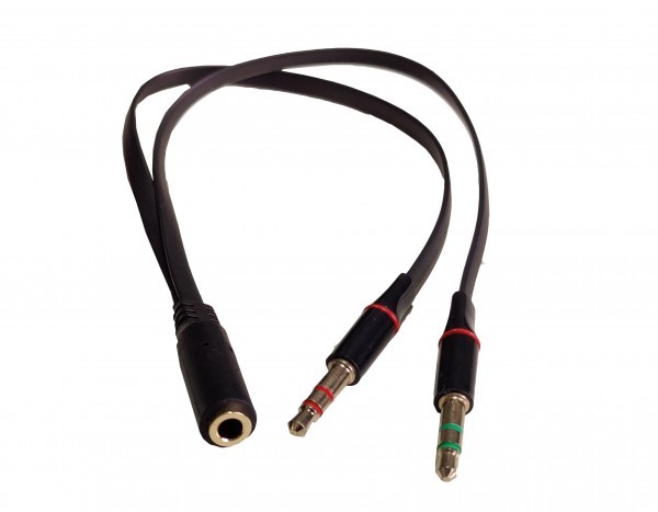 CCA-418A Gembird 3.5mm Headphone Mic Audio Y Splitter Cable Female to 2x3.5mm Male adapter 95