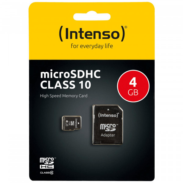 (Intenso) Micro SD Kartica 4GB Class 10 (SDHC & SDXC) sa adapterom - SDHCmicro+ad-4GB/Class10