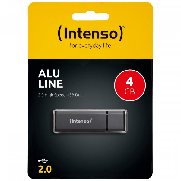 (Intenso) USB Flash drive 4GB Hi-Speed USB 2.0, ALU Line - USB2.0-4GB/Alu-a