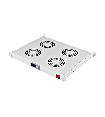 19" Vent. Panel, 4 vent. i digitalni termostat, 1HU, RAL7035
Svetlo siva