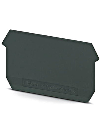 Krajnja pločica D-TB 2,5/4-QUATTRO
End cover, length: 63.6 mm, wide: 1.5 mm, hight: 35.9 mm, color: dark grey