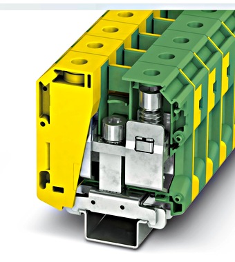 Stezaljka (klema) za uzemljenje modularna na šraf TB 70-PE I
Priključak: na vijak, stubovi: 1, 16 mm² - 95 mm², AVG: 4 - 3/0, zeleno-žuto, za: NS 35 / 7.5, NS 35/15, NS 32