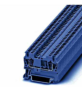 Prolazna stezaljka ST 1,5 BU
Spring-cage-connection, cross section: 0,08 mm² - 1,5 mm², AWG: 28 - 16, width: 4,2 mm, blue, NS 35/7,5, NS 35/15
