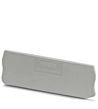 Krajnja pločica D-ST 1,5/S-QUATTRO
End cover, length: 72 mm, width: 2,2 mm, color: grey