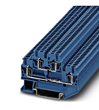 Dvospratna stezaljka (klema) STTB 1,5 BU
Spring-cage-connection, 0,08 mm² - 1,5 mm², AWG: 28 - 16, width: 4,2 mm, blue, mounting type: NS 35/7,5, NS 35/15