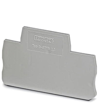 Krajnja pločica D-STTB 2,5
End cover, length: 67,5 mm, width: 2,2 mm, height: 47,5 mm, color: grey