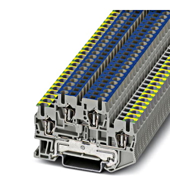 Dvospratna stezaljka (klema) za uzemnjenje STTB 2,5-PE/N
Spring-cage-connection, 0,08 mm² - 4 mm², AWG: 28 - 12,width: 5,2 mm, grey, NS 35/7,5, NS 35/15