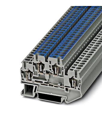 Dvospratna stezaljka (klema) STTB 2,5-L/N
Spring-cage-connection, 0,08 mm² - 4 mm², AWG: 28 - 12,width: 5,2 mm, grey, mounting type: NS 35/7,5, NS 35/15