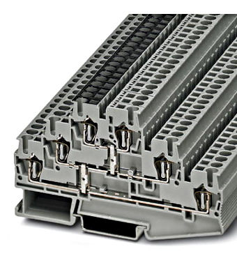 Trospratna stezaljka (klema) ST 2,5-3PV
Spring-cage-connection, with equipotential bonder, 0,08 mm² - 4 mm², AWG: 28 - 12, grey, NS 35/7,5, NS 35/15