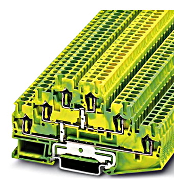 Stezaljka (klema) za uzemljenje ST 2,5-3PE
Spring-cage-connection, 0,08 mm² - 4 mm², AWG: 28 - 12, width: 5,2 mm, green-yellow, mounting type: NS 35/7,5, NS 35/15