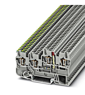 Stezaljka (klema) za uzemljenje STIO 2,5/3-PE/B/L-LA24GN/O-M
Spring-cage-connection, cross section: 0,08 mm² - 4 mm², AWG: 28 - 12, width: 5,2 mm, grey, NS 35/7,5, NS 35/15