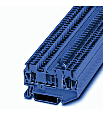 Nožasta rastavna stezaljka (klema) ST 2,5-MT BU
Spring-cage-connection, 0,08 mm² - 4 mm², AWG: 28 - 12, 20 A, 400 V, width: 5,2 mm, blue, for NS 35/7,5, NS 35/15