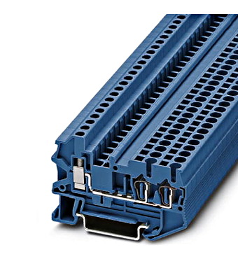 Prolazna stezaljka STU 2,5 TWIN plava
Spring-cage-connection, screw-connection 0,08 mm² - 4 mm², AWG :28- 14, width: 5,2 mm, blue NS 35/7,5, NS 35/15