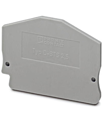 Krajnja pločica D-STS 2,5
End cover, length: 51 mm, width: 2,2 mm, height: 43 mm, color: grey