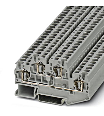 Dvospratna stezaljka (klema) STTB 4
Spring-cage-connection, 0,08 mm² - 6 mm², AWG: 28 - 10, width: 6,2 mm, grey, mounting type: NS 35/7,5, NS 35/15