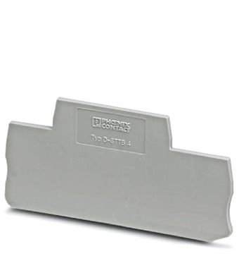 Krajnja pločica D-STTB 4
End cover, length: 83,5 mm, width: 2,2 mm, height: 39,7 mm, color: grey