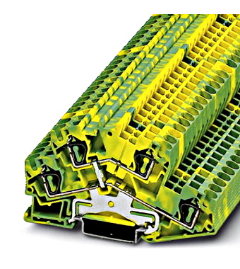 Dvospratna stezaljka (klema) za uzemnjenje STTBS 4-PE
Protection conductor-double-level terminal block, spring-cage-connection, 0,08 mm² - 6 mm², AWG: 28 - 10, green-yellow