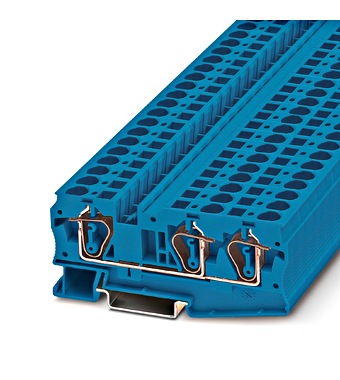 Prolazna stezaljka ST 6- TWIN plava
Spring-cage-connection, cross section: 0,2 mm² - 10 mm², AWG: 24 - 8, width: 8,2 mm, blue, NS 35/7,5, NS 35/15