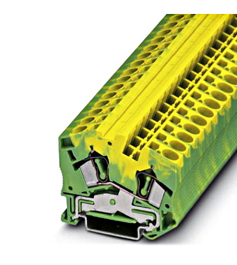 Stezaljka (klema) za uzemljenje l STS 6-PE
Ground terminal, spring-cage-connection, 0,2 mm² - 10 mm², AWG: 24 - 8, width: 8,2 mm, green-yellow