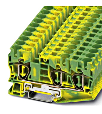 Stezaljka (klema) za uzemljenje ST 10-TWIN-PE
Ground terminal, spring-cage-connection, 0,2 mm² - 16 mm², AWG: 24 - 6, width: 10,2 mm, green-yellow