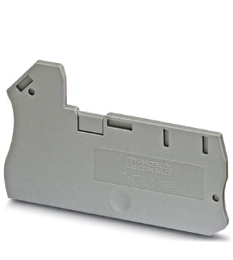 Krajnja pločica D-STU 10/ 4X2,5
End cover, length: 68 mm, width: 2,2 mm, color: grey