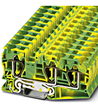 Stezaljka (klema) za uzemljenje ST 16-TWIN-PE
Spring-cage-connection, 0,2 mm² - 25 mm², AWG: 24 - 4, width: 12,2 mm, green-yellow, mounting type: NS 35/15, NS 35/7,5