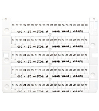 Označne pločice za TB i ST - kleme, 251-300 (svaka 2x)
Marking tags for Phoenix Contact - terminals, series TB and ST