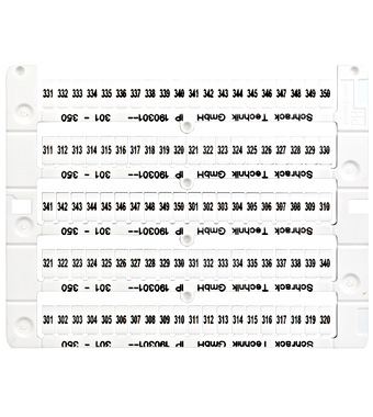 Označne pločice za TB i ST - kleme, 301-350 (svaka 2x)
Marking tags for Phoenix Contact - terminals, series TB and ST