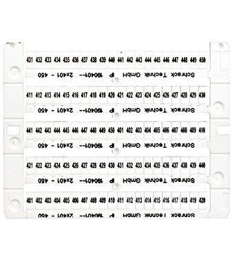 Označne pločice za TB i ST - kleme, 401-450 (svaka 2x)
Marking tags for Phoenix Contact - terminals, series TB and ST