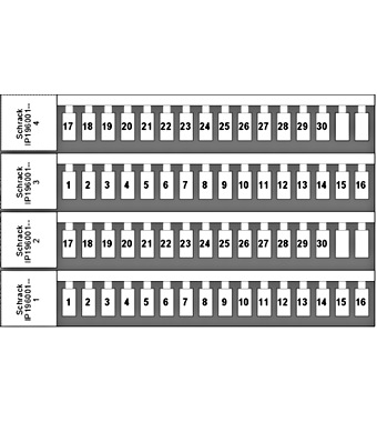 Označna pločica za TB i ST - stezaljke, 1-30 (svaka 2x)
Marking tags for Phoenix Contact - terminals, series TB and ST