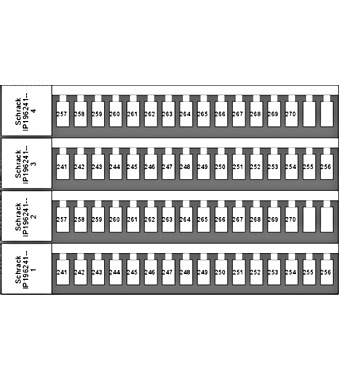 Označna pločica za TB i ST - stezaljke, 241-270 (svaka 2x)
Marking tags for Phoenix Contact - terminals, series TB and ST