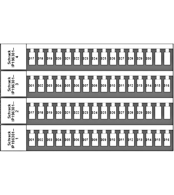 Označna pločica za TB i ST - stezaljke, 301-330 (svaka 2x)
Marking tags for Phoenix Contact - terminals, series TB and ST