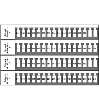 Označna pločica za TB i ST - stezaljke, 331-360 (svaka 2x)
Marking tags for Phoenix Contact - terminals, series TB and ST