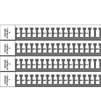 Označna pločica za TB i ST - stezaljke, 481-510 (svaka 2x)
Marking tags for Phoenix Contact - terminals, series TB and ST